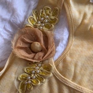 Ya Los Angeles | Tops | Embellished Yellow Ribbed Tank Top | Poshmark